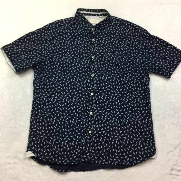 7 Diamonds | Shirts | 7 Diamonds Shirt Mens Xl Navy Blue White Feather ...